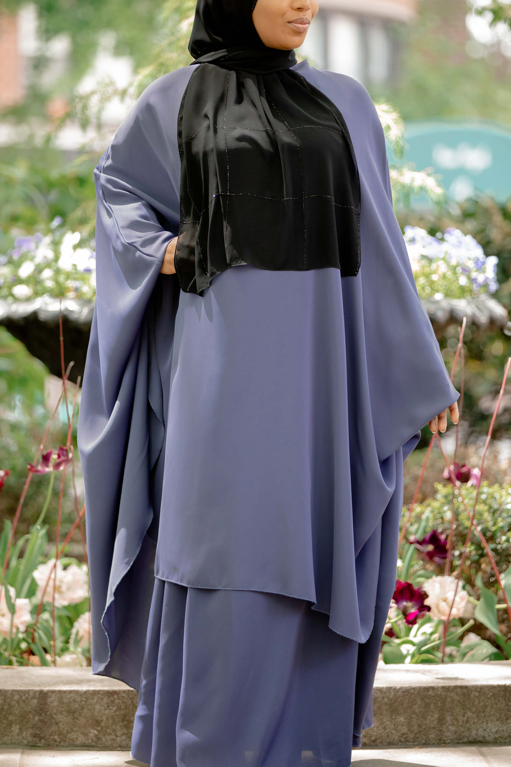Mahasen Jilbab Set in Denim Blue – Al Shams Abayas