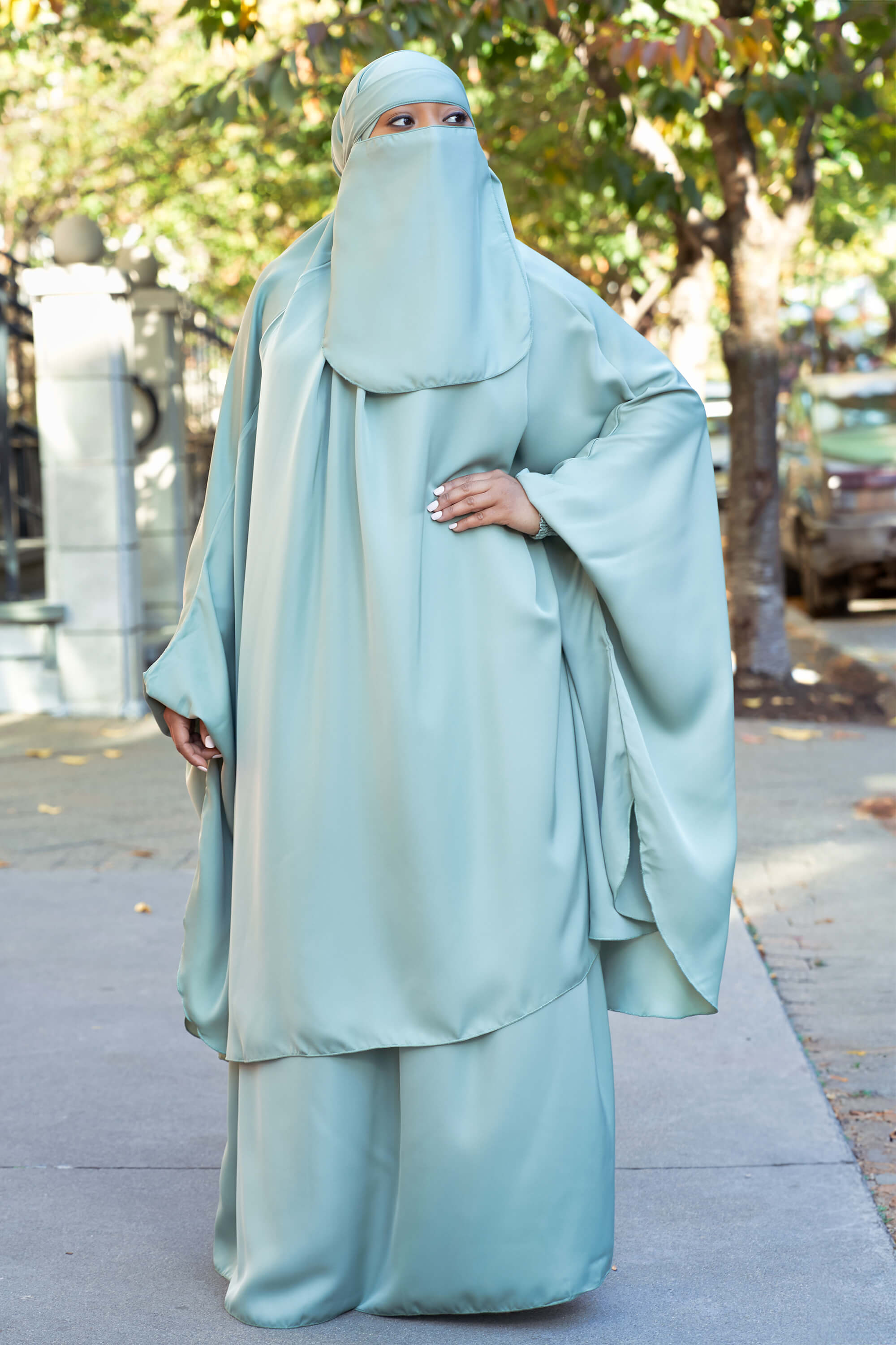 Mahasen Jilbab Set in Soft Mint – Al Shams Abayas