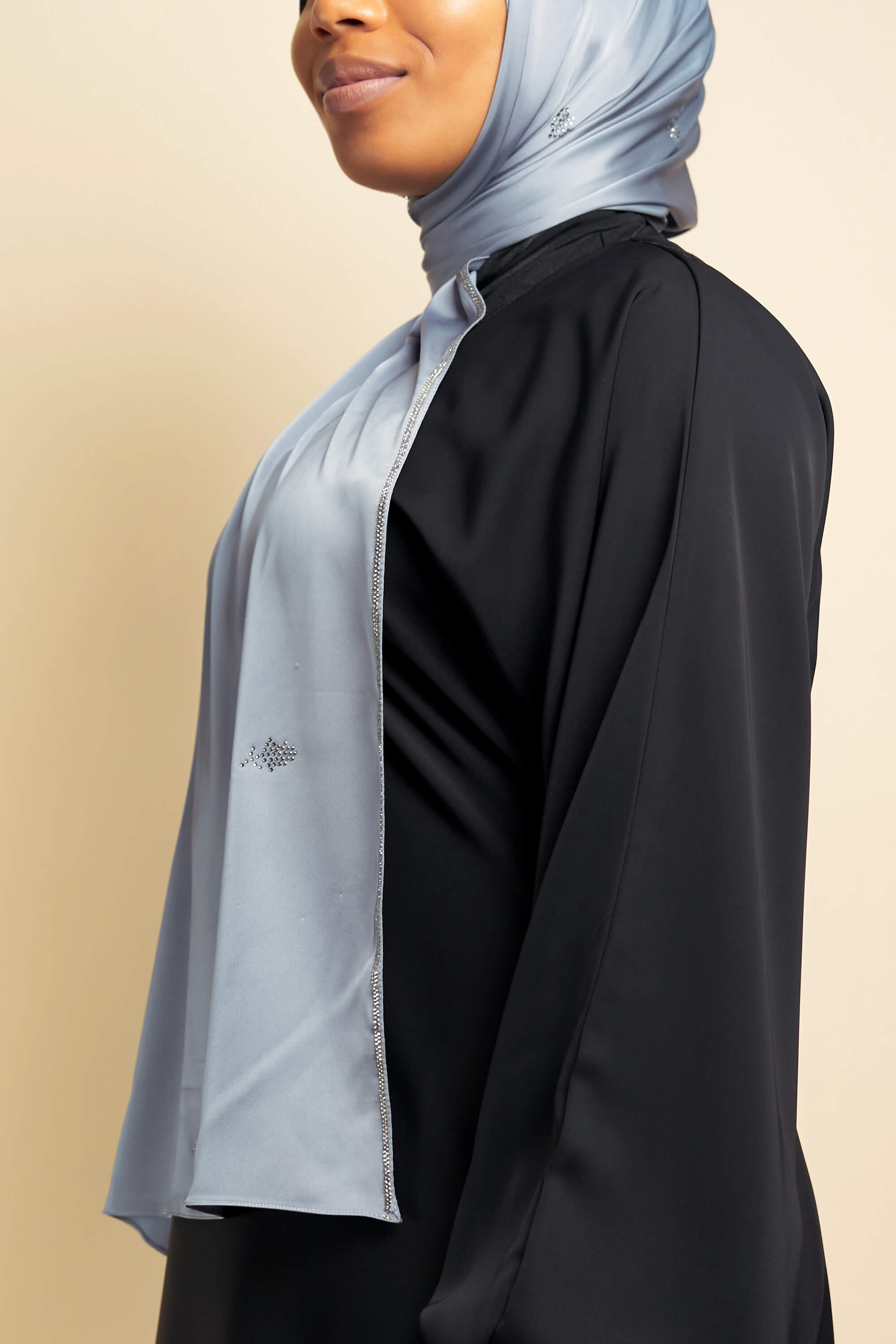 Satin Gem Hijab - Dark Gray – Al Shams Abayas
