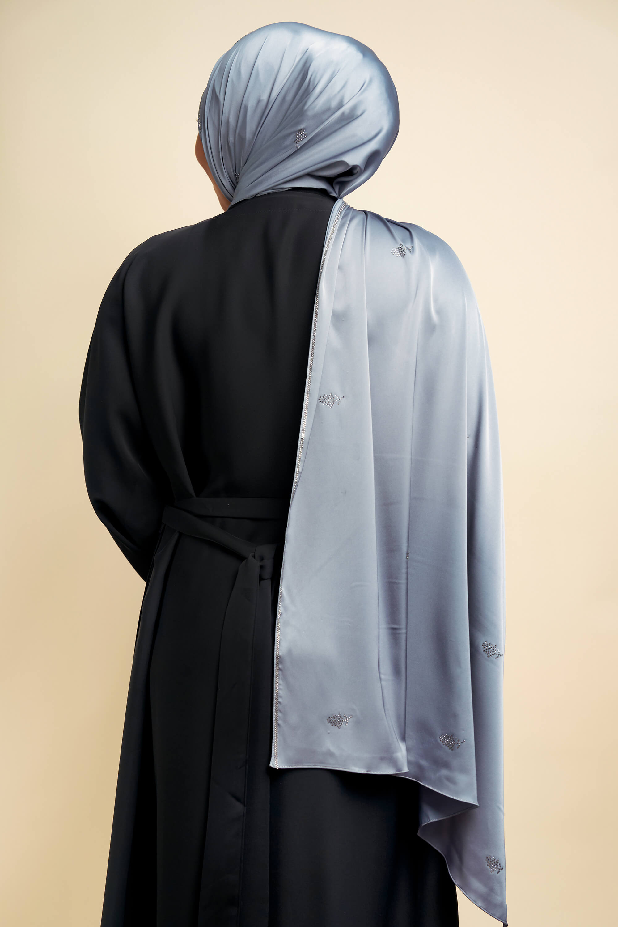 Satin Gem Hijab - Dark Gray – Al Shams Abayas