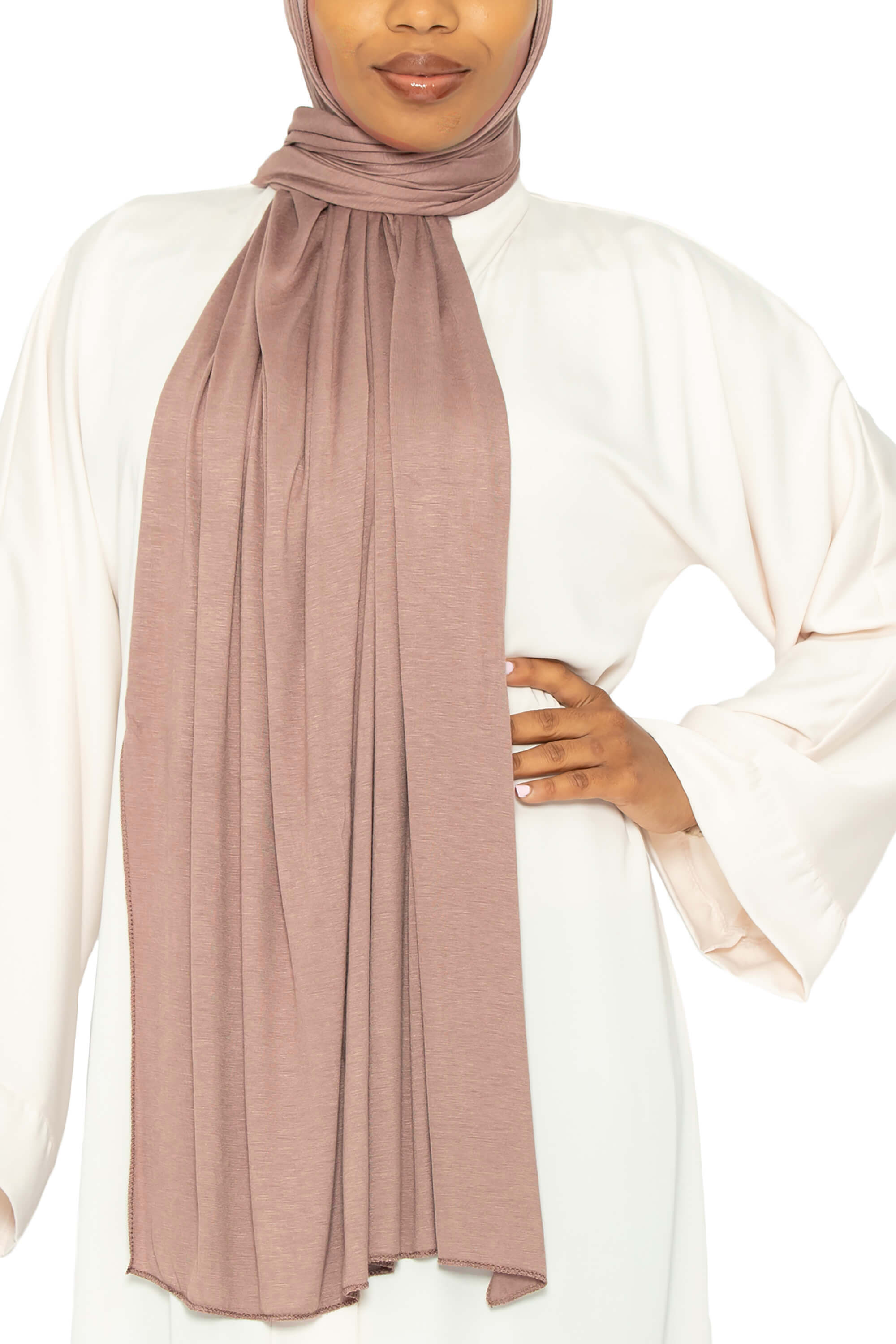 Jersey Hijab - Rose Cocoa – Al Shams Abayas