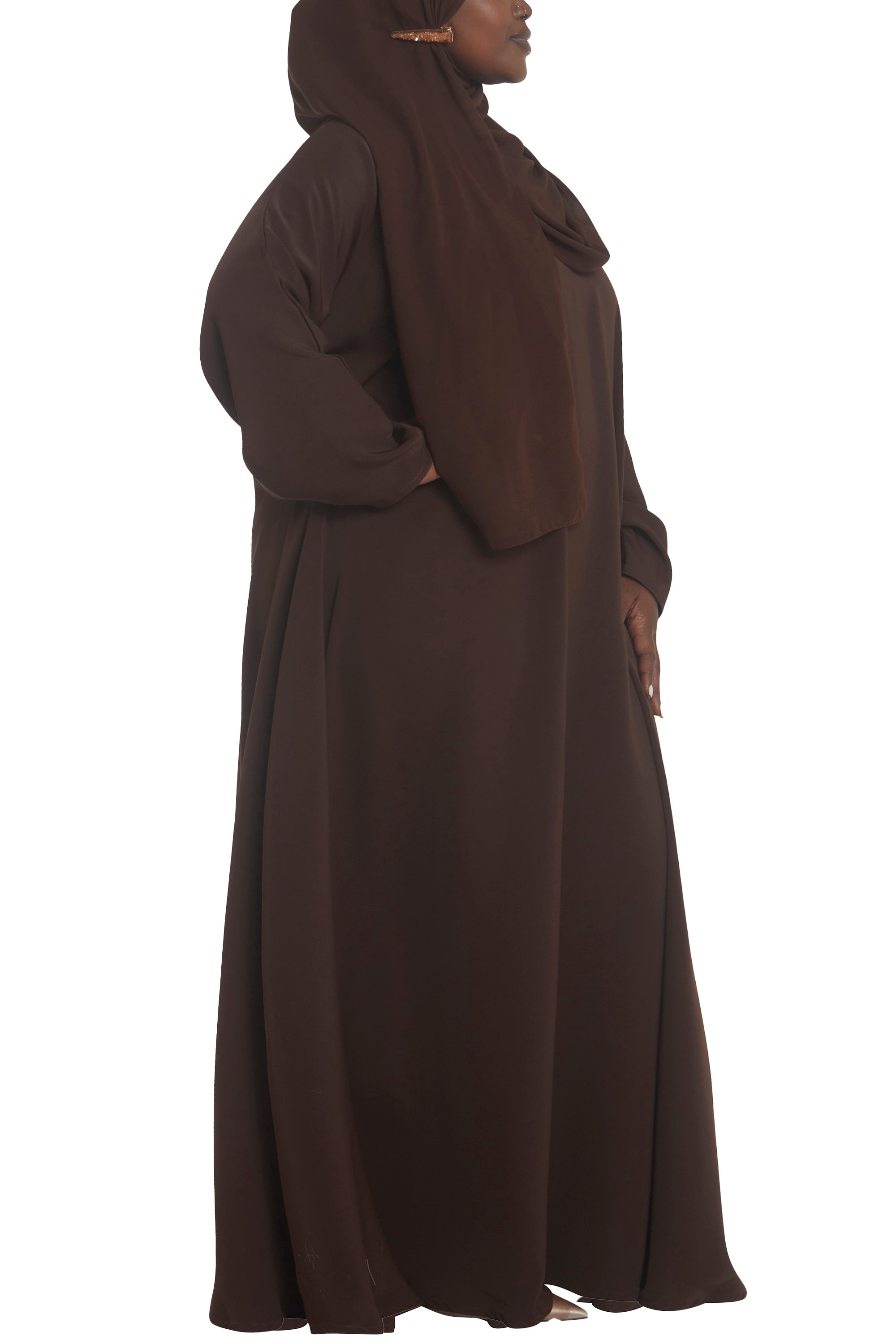 Madison Abaya in Chocolate - Curvy – Al Shams Abayas